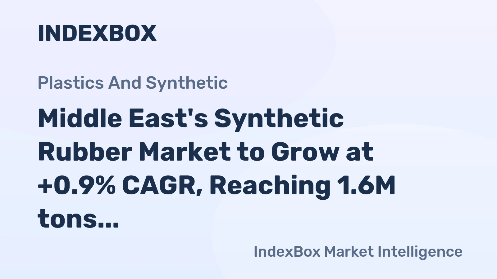 Middle East's Synthetic Rubber Market to Grow at +0.9% CAGR, Reaching 1.6M tons by 2035