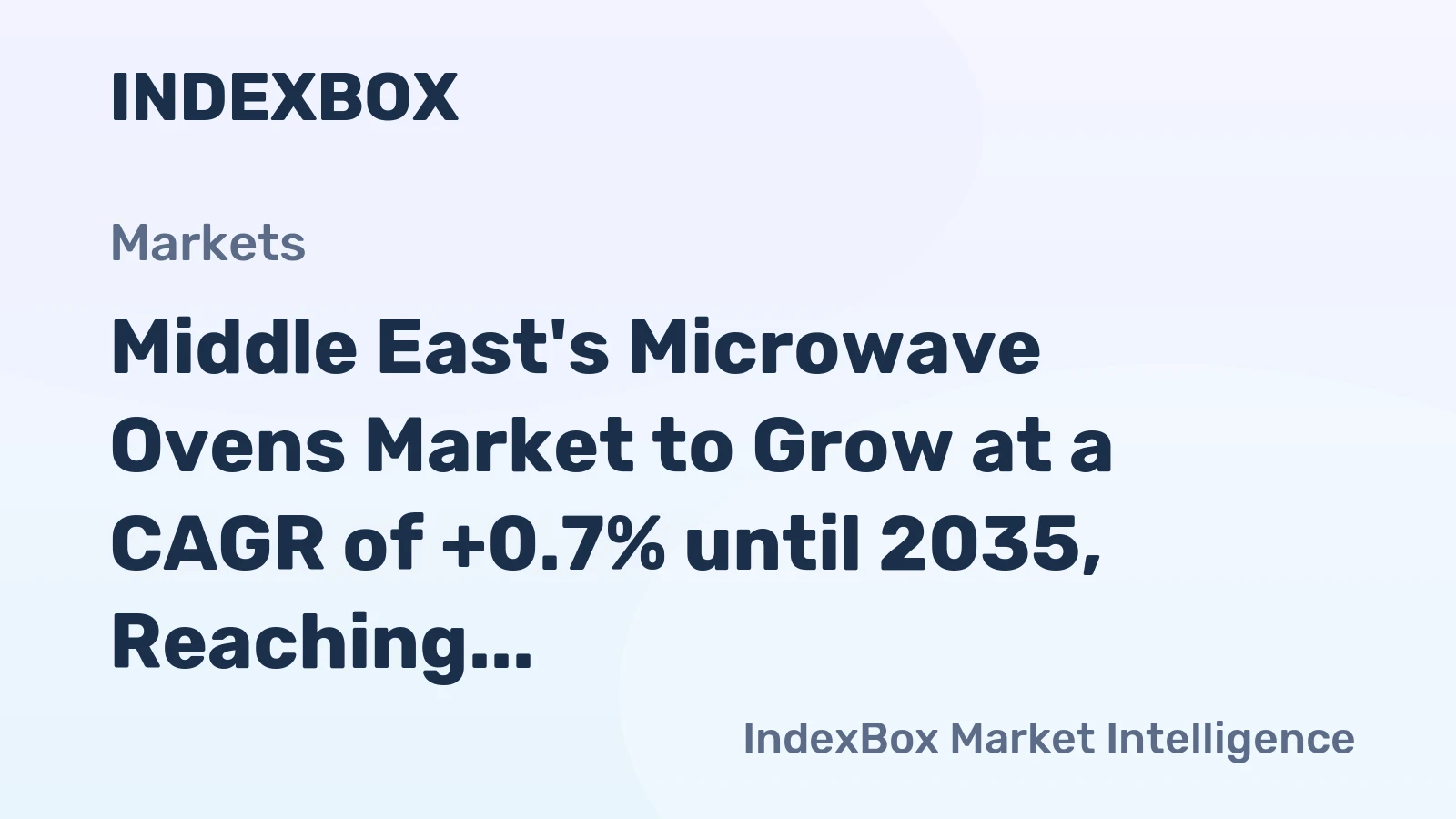 Middle East's Microwave Ovens Market to Grow at a CAGR of +0.7% until 2035, Reaching 7.8M Units