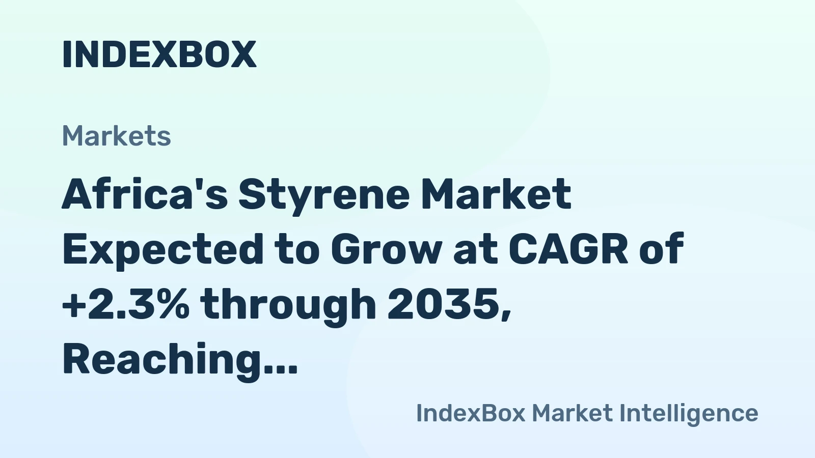 Africa's Styrene Market Expected to Grow at CAGR of +2.3% through 2035, Reaching $2.5B in Value
