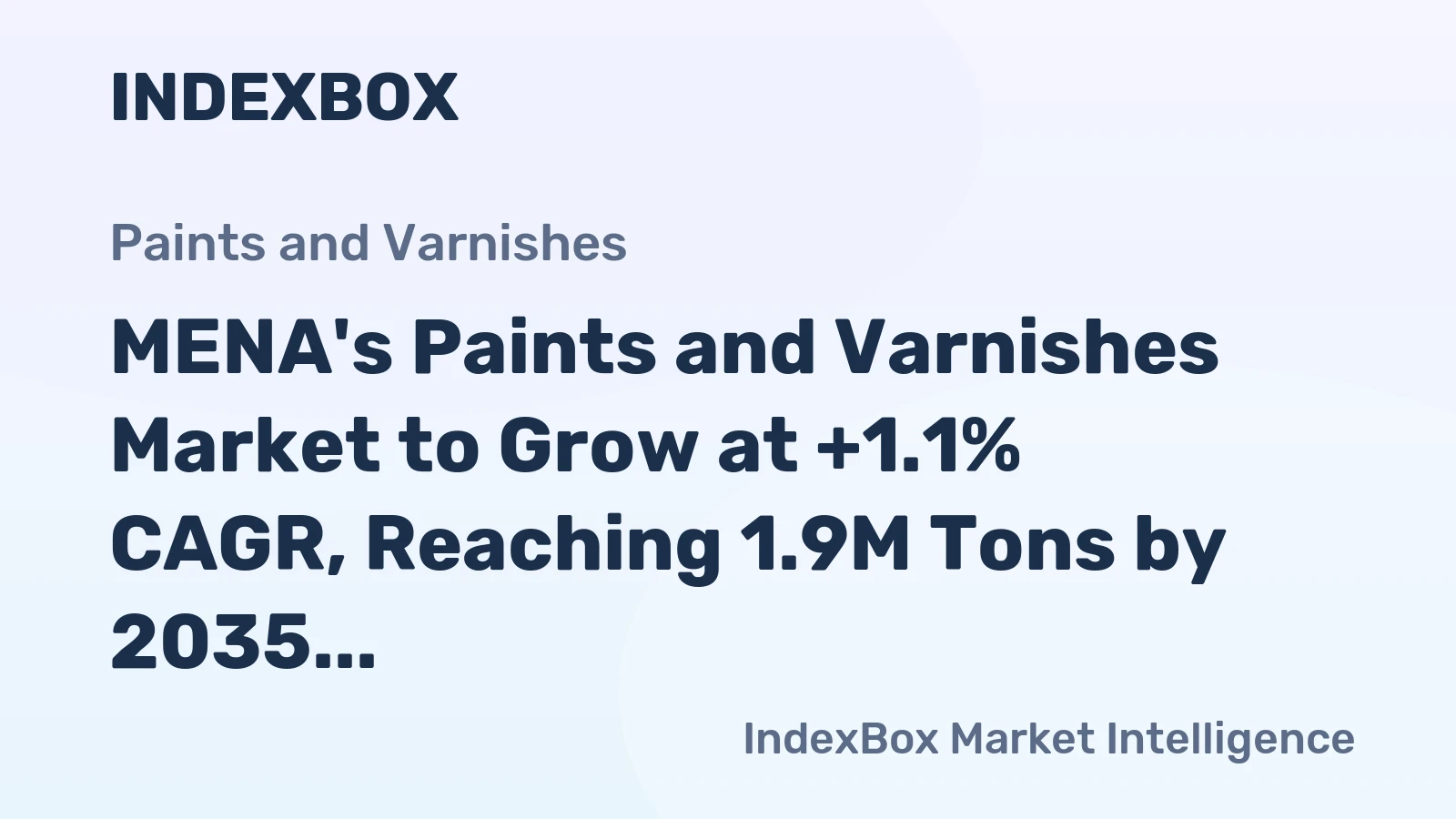 MENA's Paints and Varnishes Market to Grow at +1.1% CAGR, Reaching 1.9M Tons by 2035