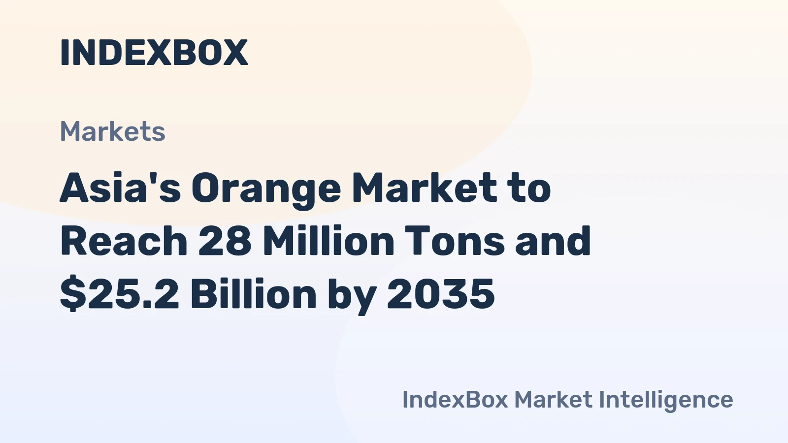 Asia's Orange Market to Reach 28 Million Tons and $25.2 Billion by 2035