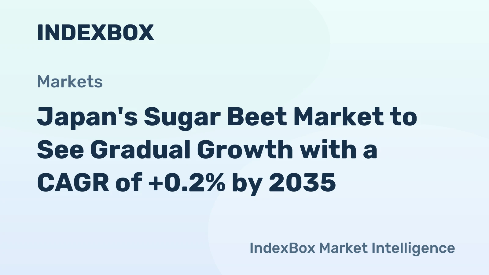 Japan's Sugar Beet Market to See Gradual Growth with a CAGR of +0.2% by 2035