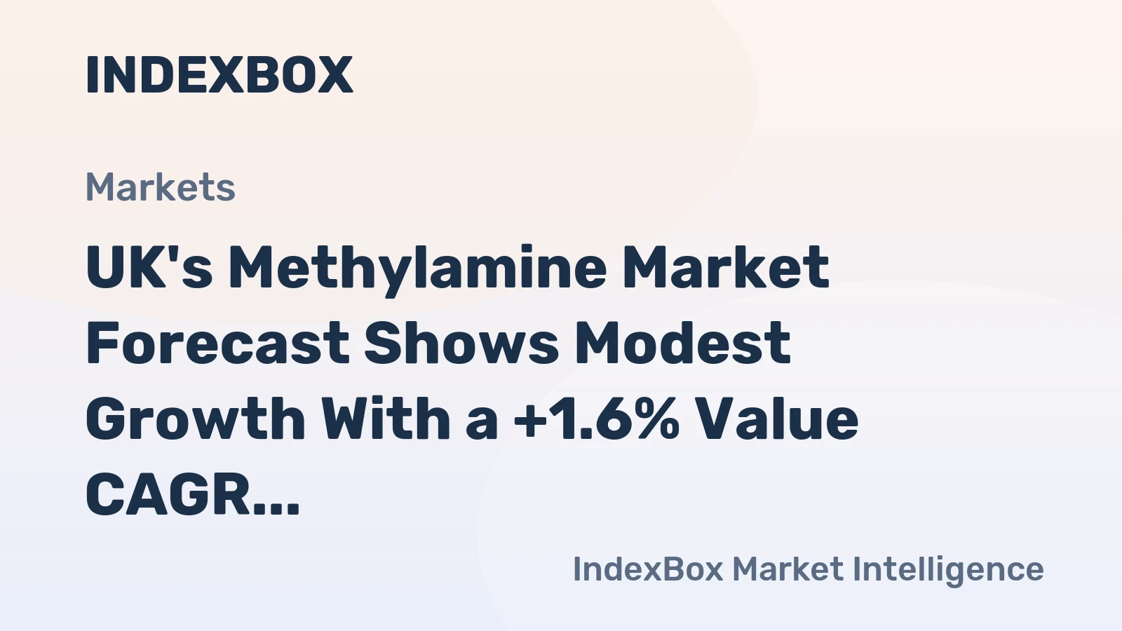 UK's Methylamine Market Forecast Shows Modest Growth With a +1.6% Value CAGR