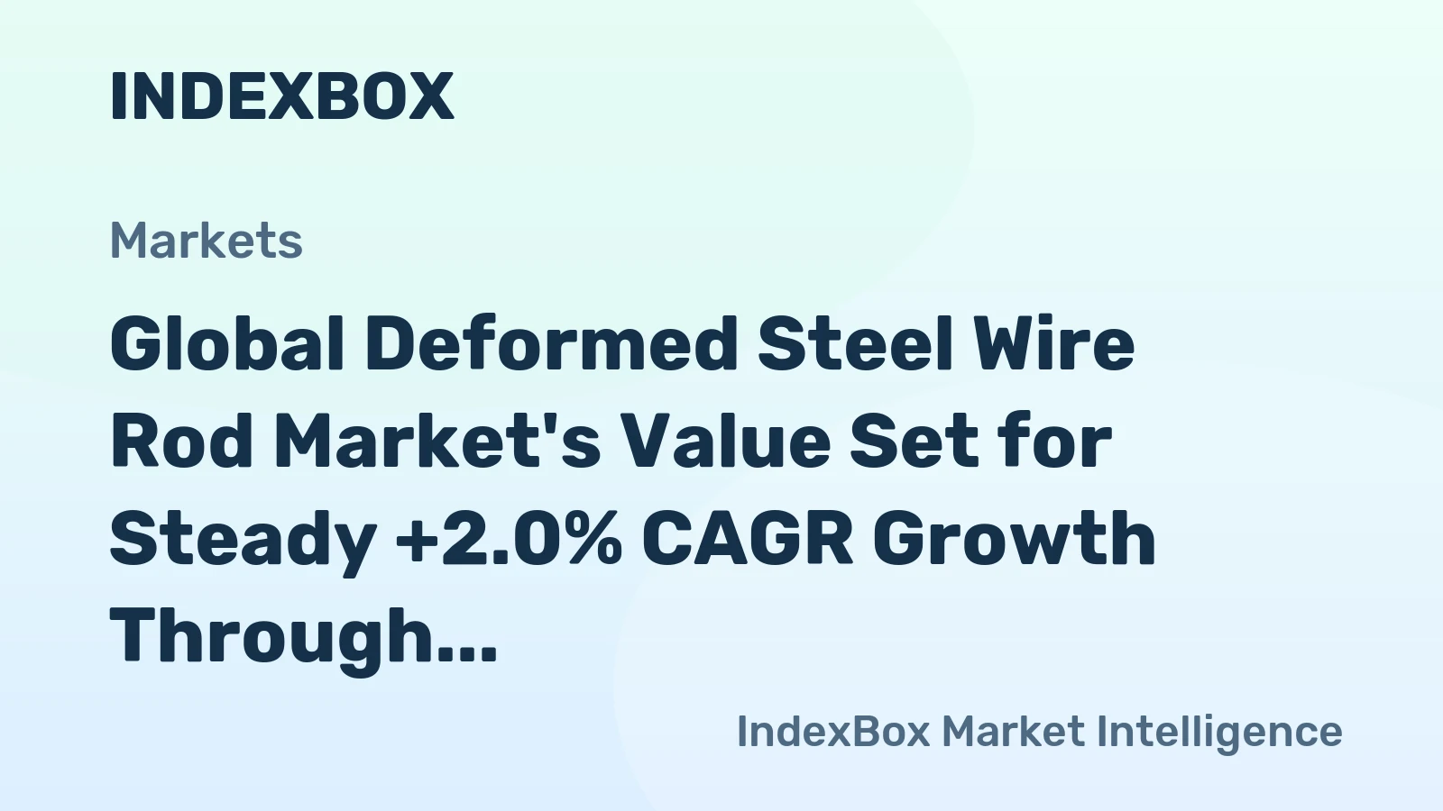 Global Deformed Steel Wire Rod Market's Value Set for Steady +2.0% CAGR Growth Through 2035