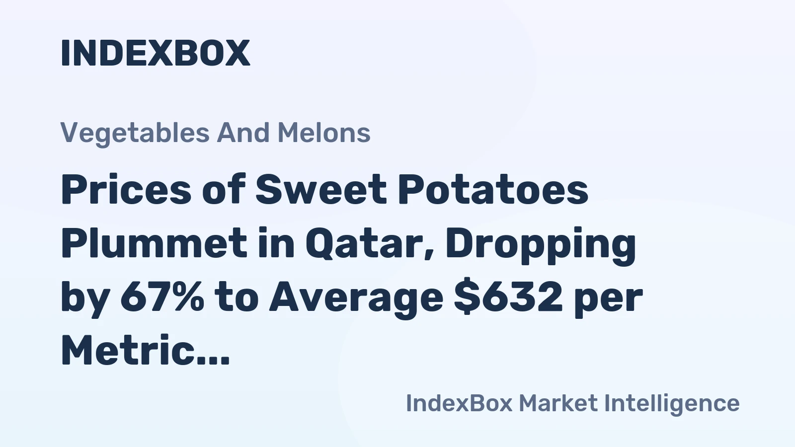 Prices of Sweet Potatoes Plummet in Qatar, Dropping by 67% to Average $632 per Metric Ton