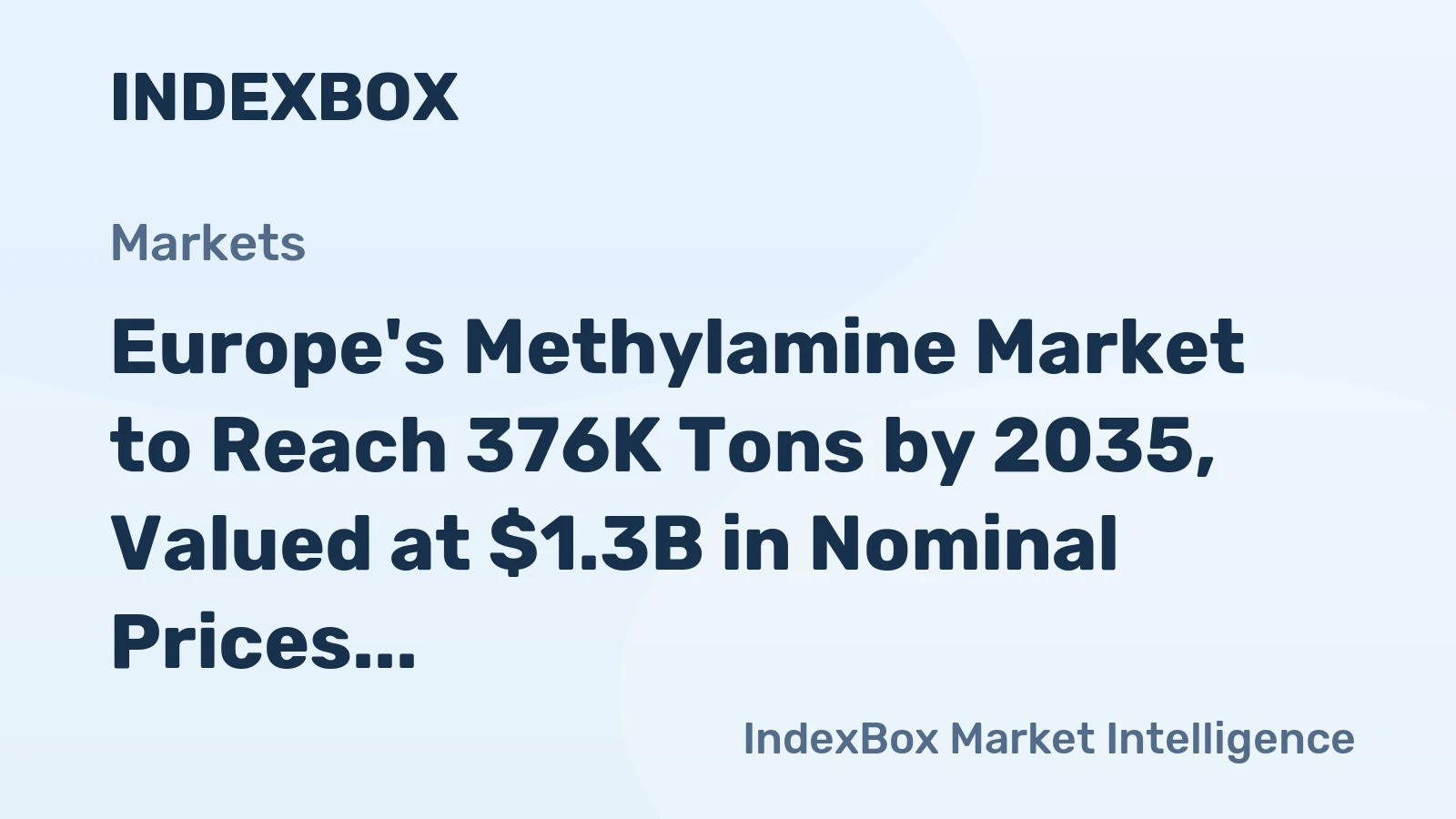 Europe's Methylamine Market to Reach 376K Tons by 2035, Valued at $1.3B in Nominal Prices