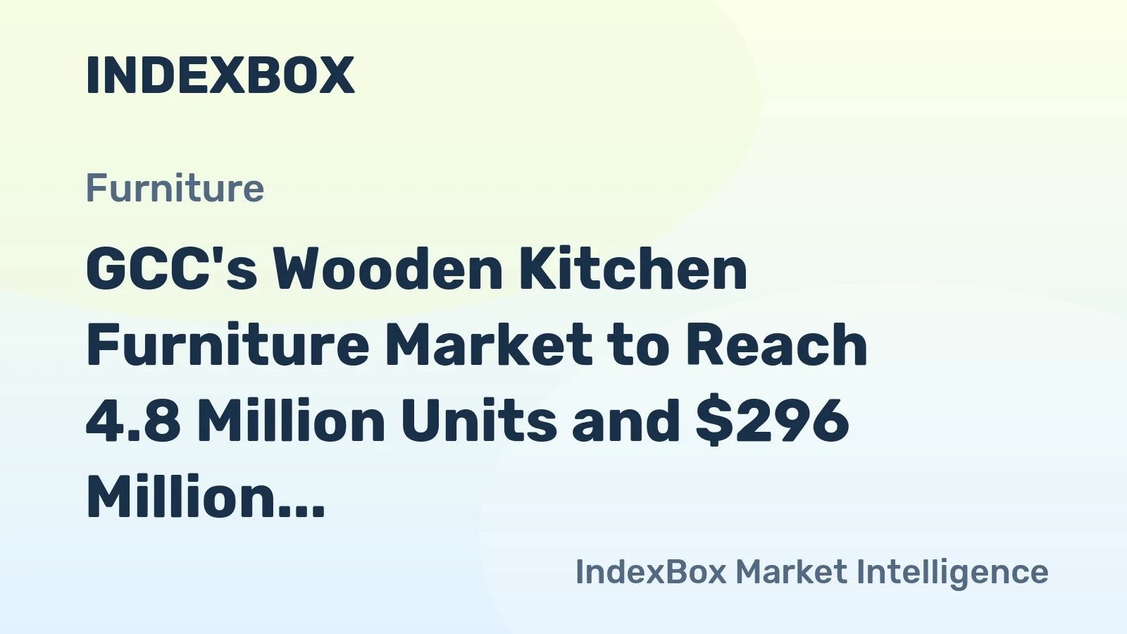 GCC's Wooden Kitchen Furniture Market to Reach 4.8 Million Units and $296 Million by 2035