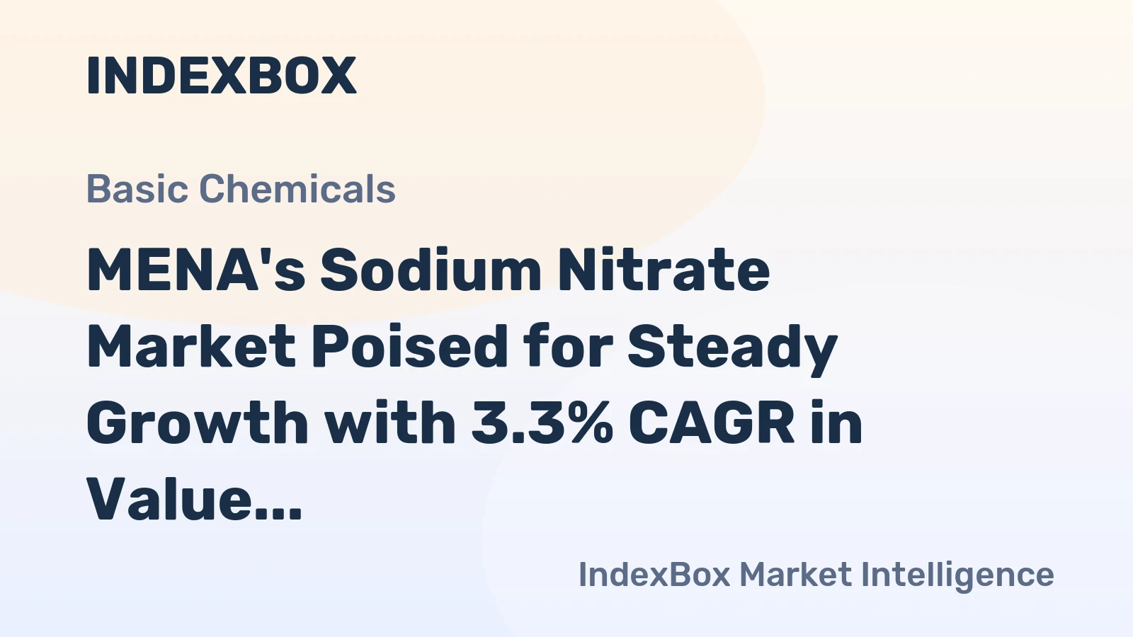 MENA's Sodium Nitrate Market Poised for Steady Growth with 3.3% CAGR in Value