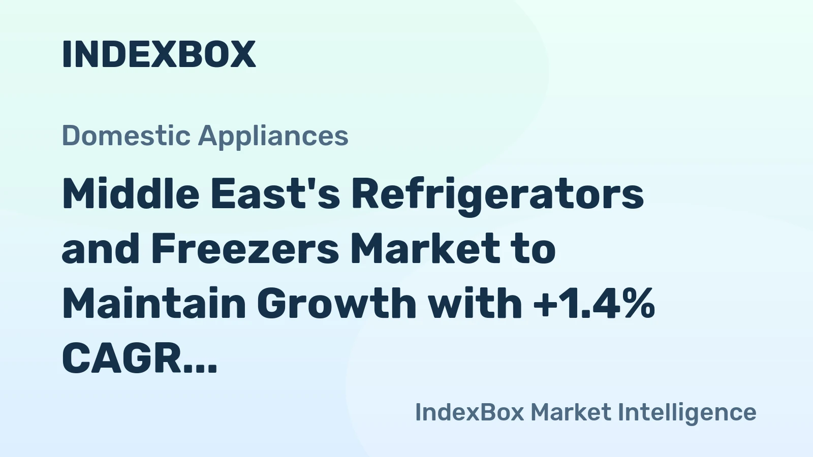 Middle East's Refrigerators and Freezers Market to Maintain Growth with +1.4% CAGR by 2035