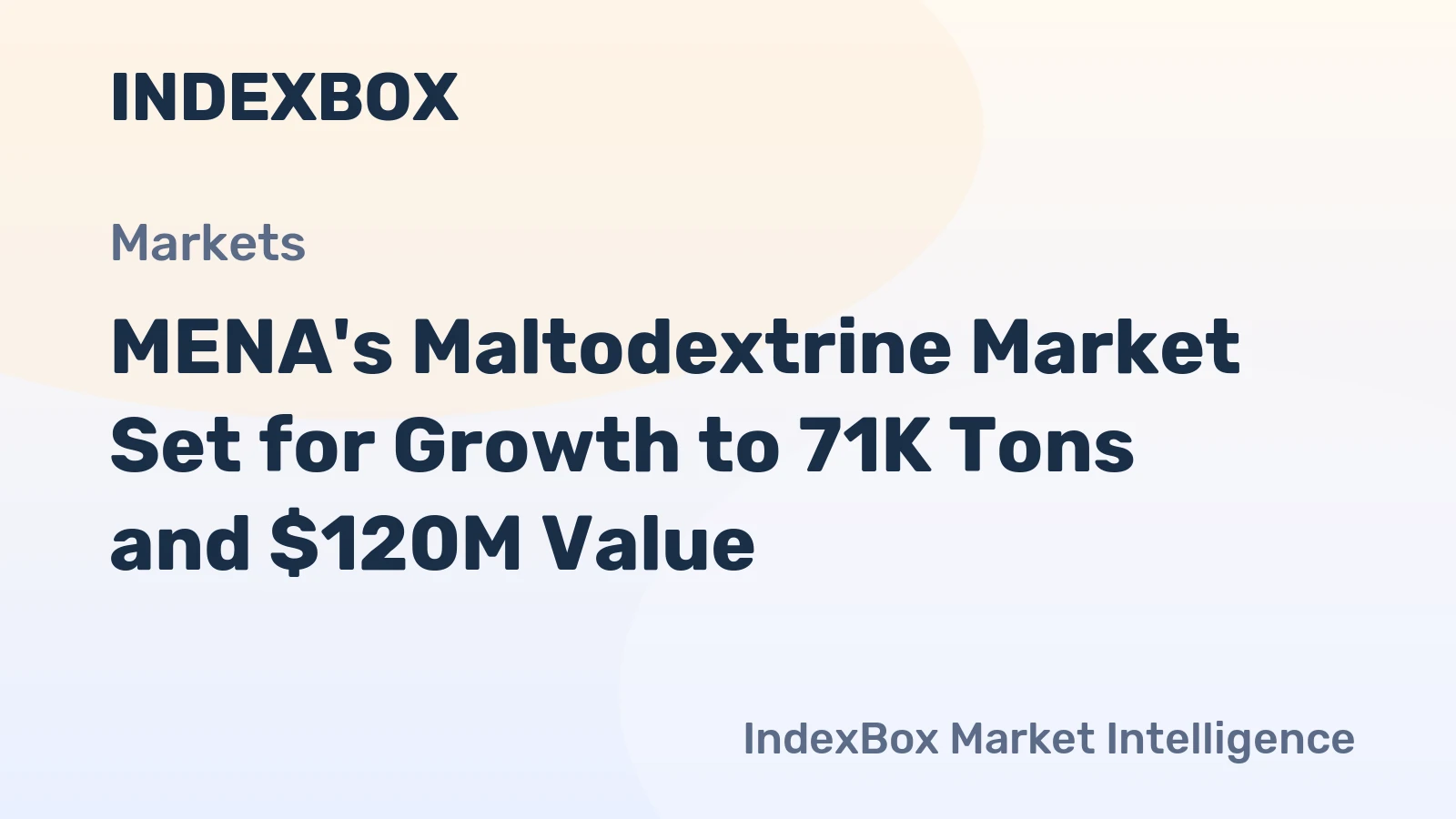MENA's Maltodextrine Market Set for Growth to 71K Tons and $120M Value