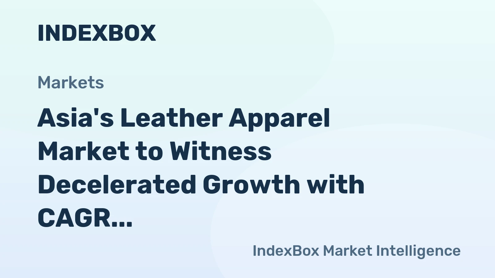 Asia's Leather Apparel Market to Witness Decelerated Growth with CAGR of +2.6% by 2035