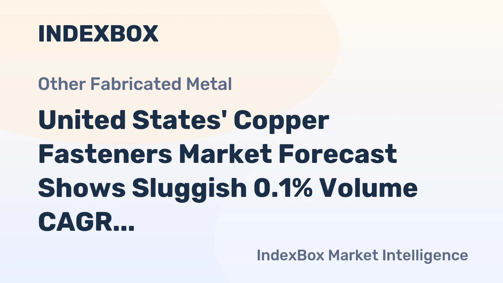 United States' Copper Fasteners Market Forecast Shows Sluggish 0.1% Volume CAGR Against 1.6% Value Growth