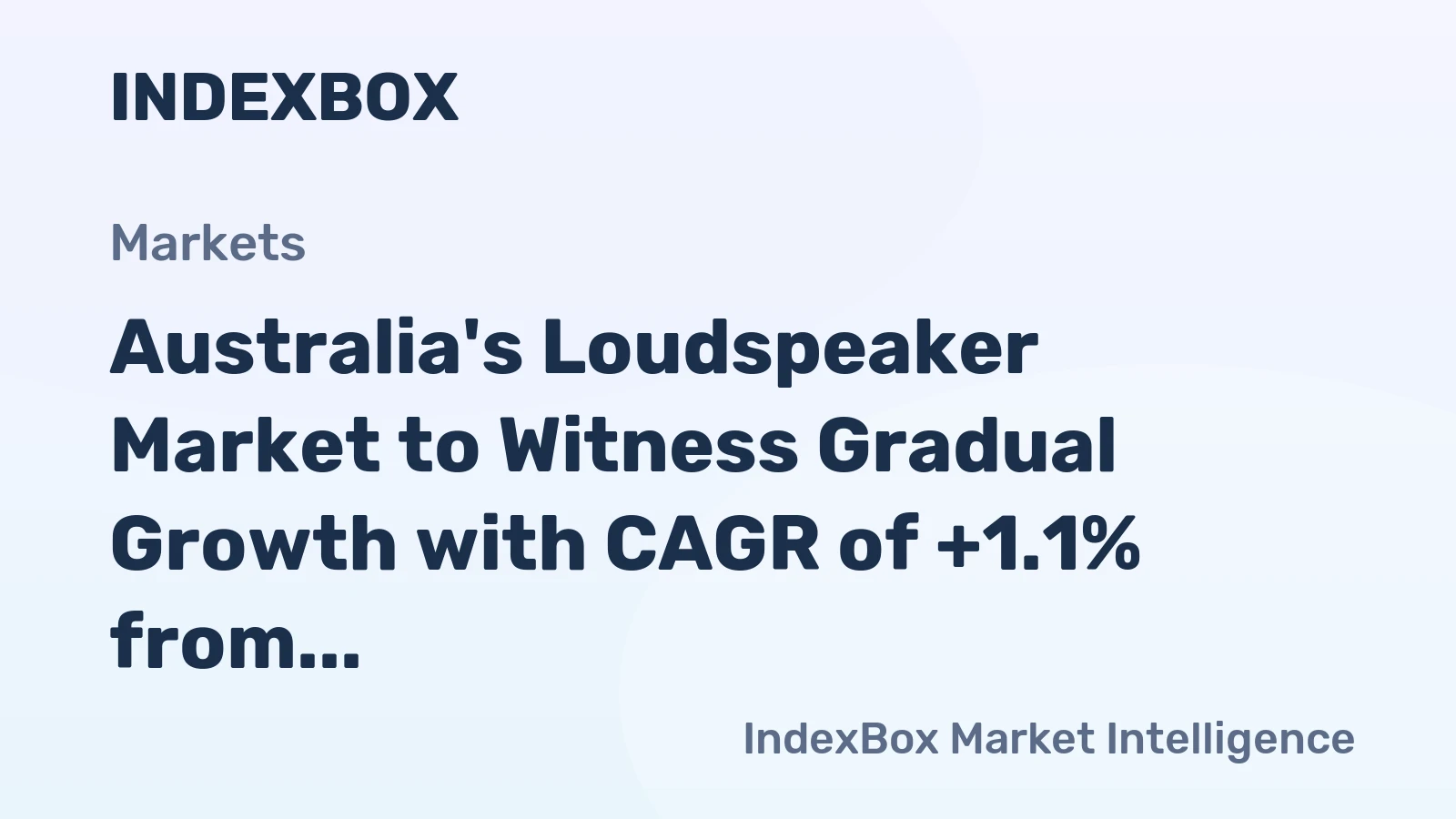Australia's Loudspeaker Market to Witness Gradual Growth with CAGR of +1.1% from 2024 to 2035