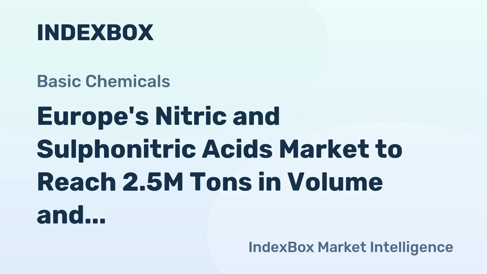 Europe's Nitric and Sulphonitric Acids Market to Reach 2.5M Tons in Volume and $996M in Value by 2035