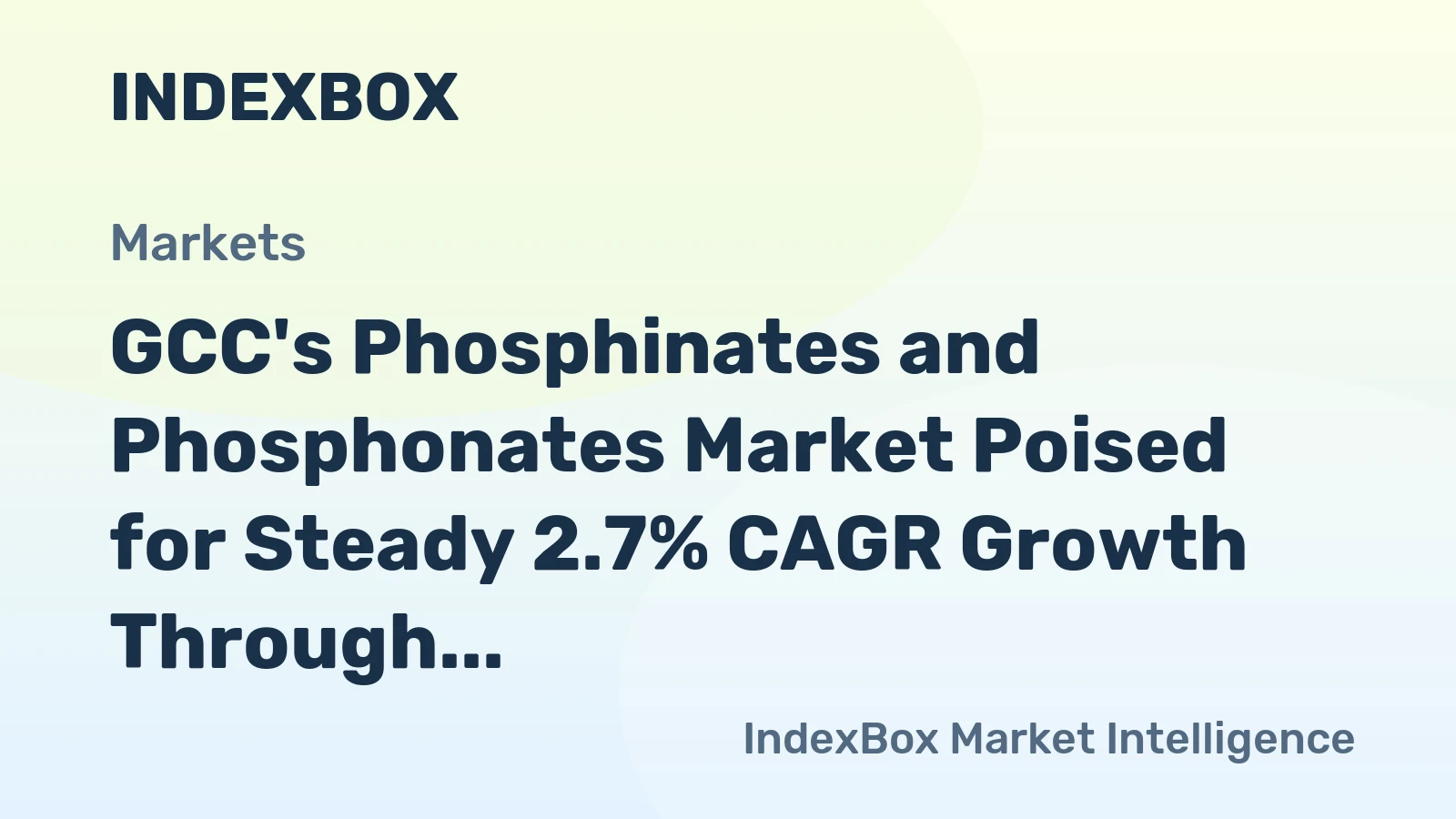 GCC's Phosphinates and Phosphonates Market Poised for Steady 2.7% CAGR Growth Through 2035