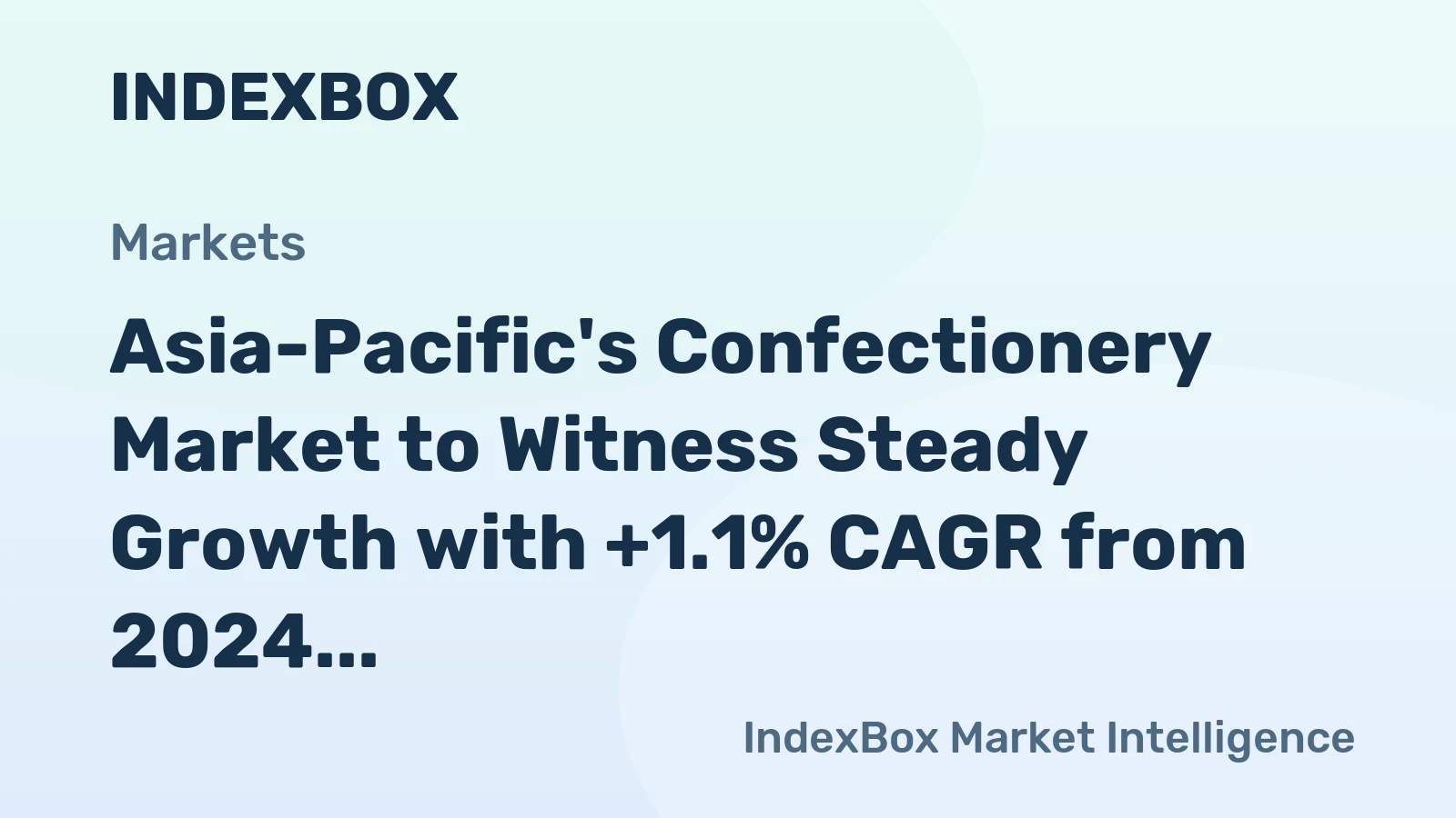 Asia-Pacific's Confectionery Market to Witness Steady Growth with +1.1% CAGR from 2024 to 2035