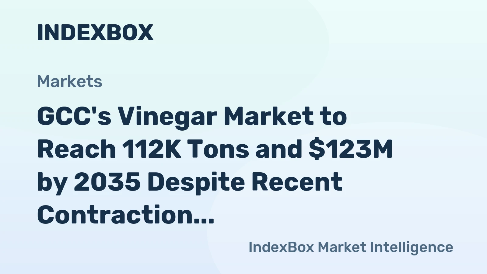 GCC's Vinegar Market to Reach 112K Tons and $123M by 2035 Despite Recent Contraction