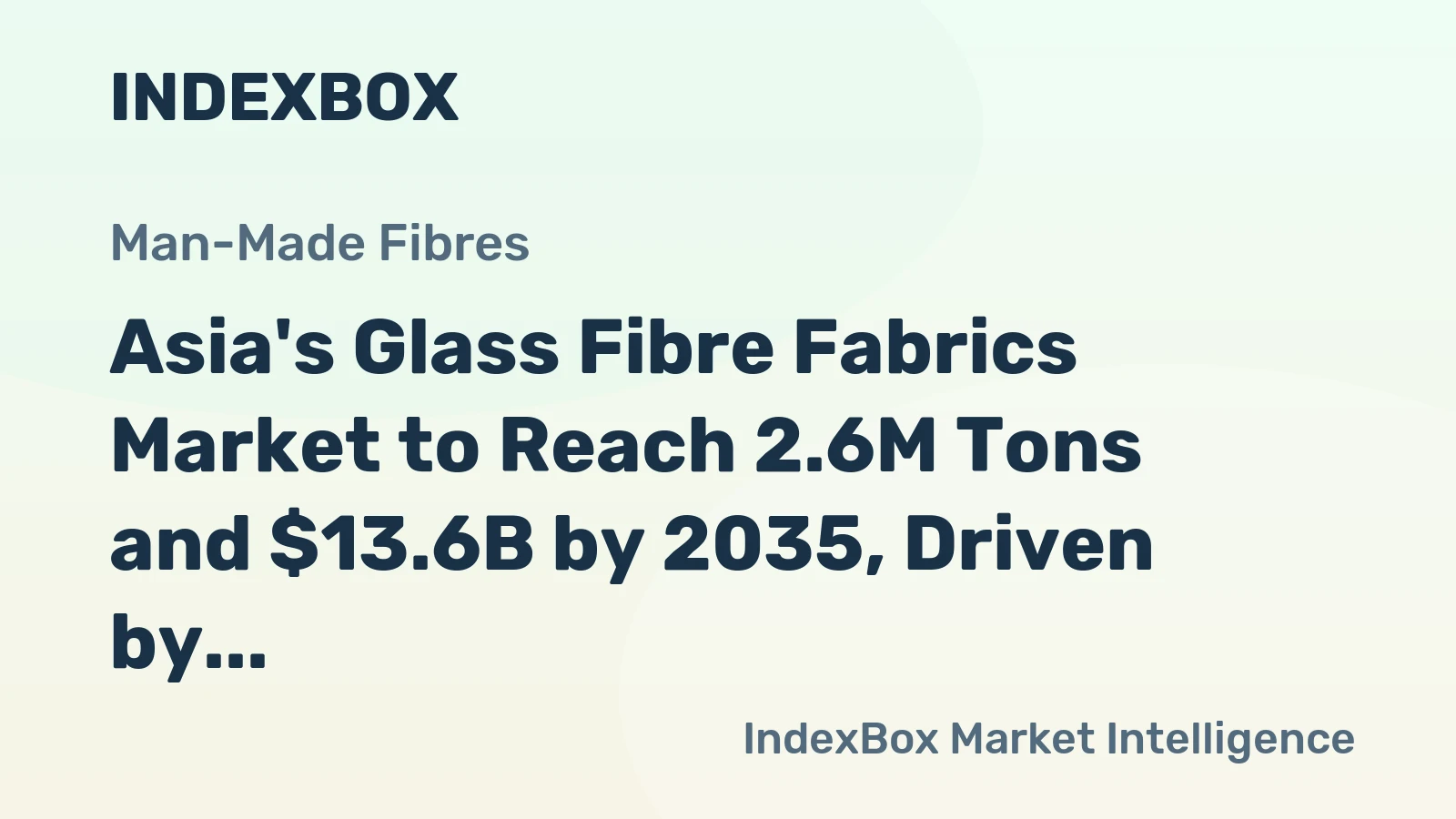 Asia's Glass Fibre Fabrics Market to Reach 2.6M Tons and $13.6B by 2035, Driven by Increasing Demand