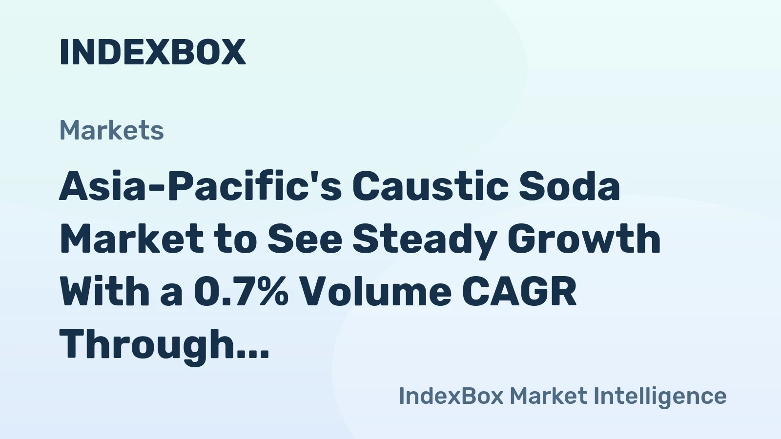 Asia-Pacific's Caustic Soda Market to See Steady Growth With a 0.7% Volume CAGR Through 2035