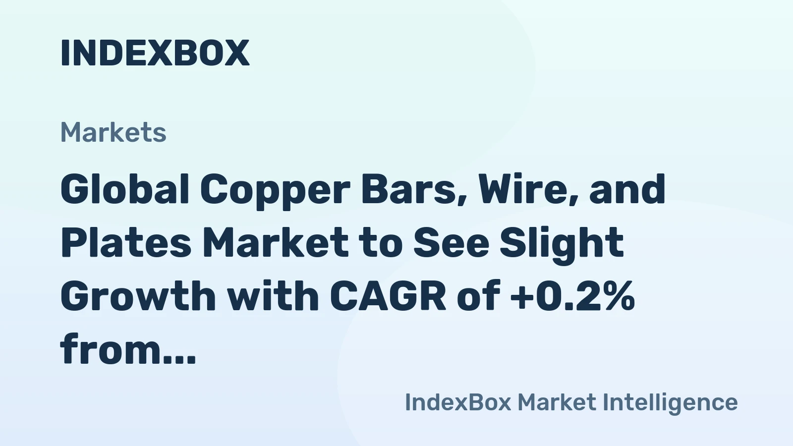 Global Copper Bars, Wire, and Plates Market to See Slight Growth with CAGR of +0.2% from 2024 to 2035, Reaching $367.8B by End of Forecast Period