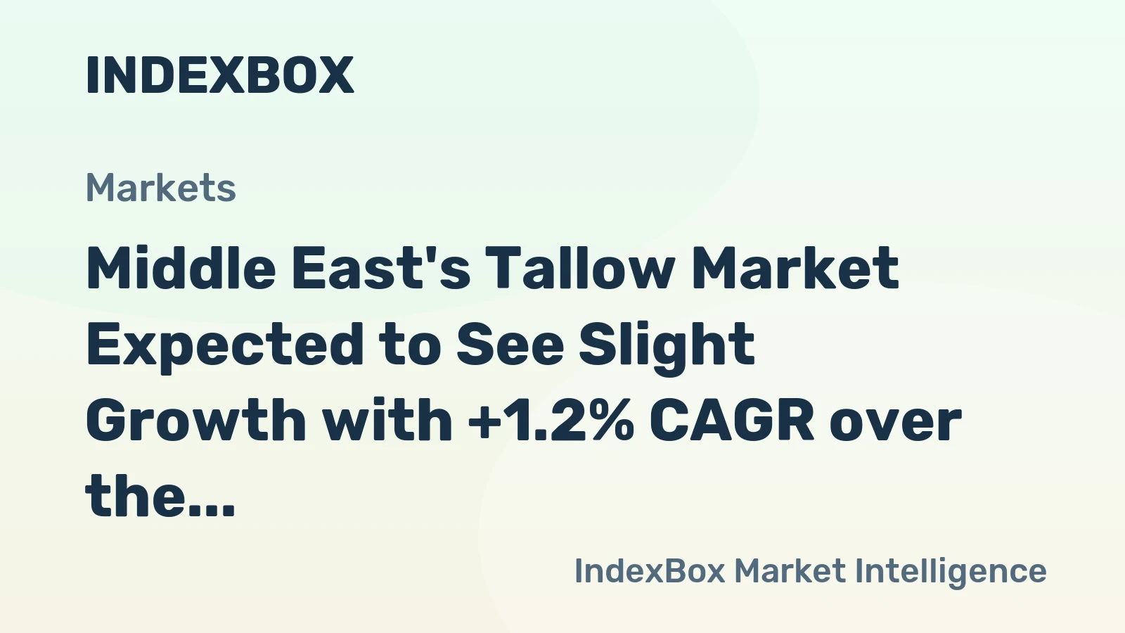 Middle East's Tallow Market Expected to See Slight Growth with +1.2% CAGR over the Next Decade
