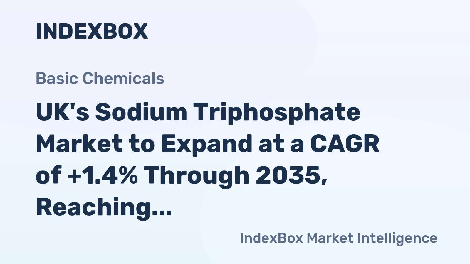 UK's Sodium Triphosphate Market to Expand at a CAGR of +1.4% Through 2035, Reaching $15M in Value