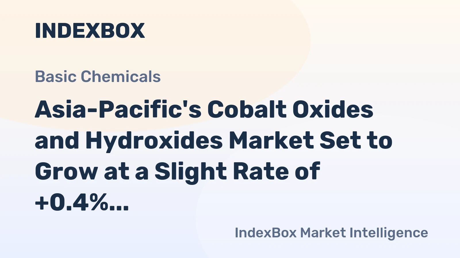 Asia-Pacific's Cobalt Oxides and Hydroxides Market Set to Grow at a Slight Rate of +0.4% CAGR from 2024 to 2035