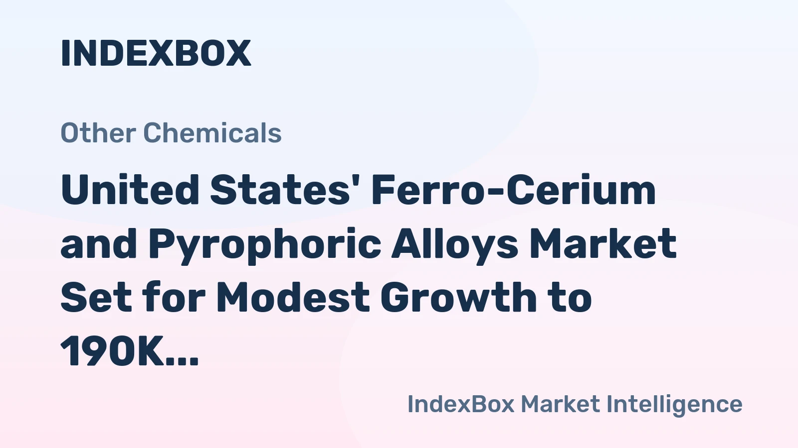 United States' Ferro-Cerium and Pyrophoric Alloys Market Set for Modest Growth to 190K Tons and $2.2B