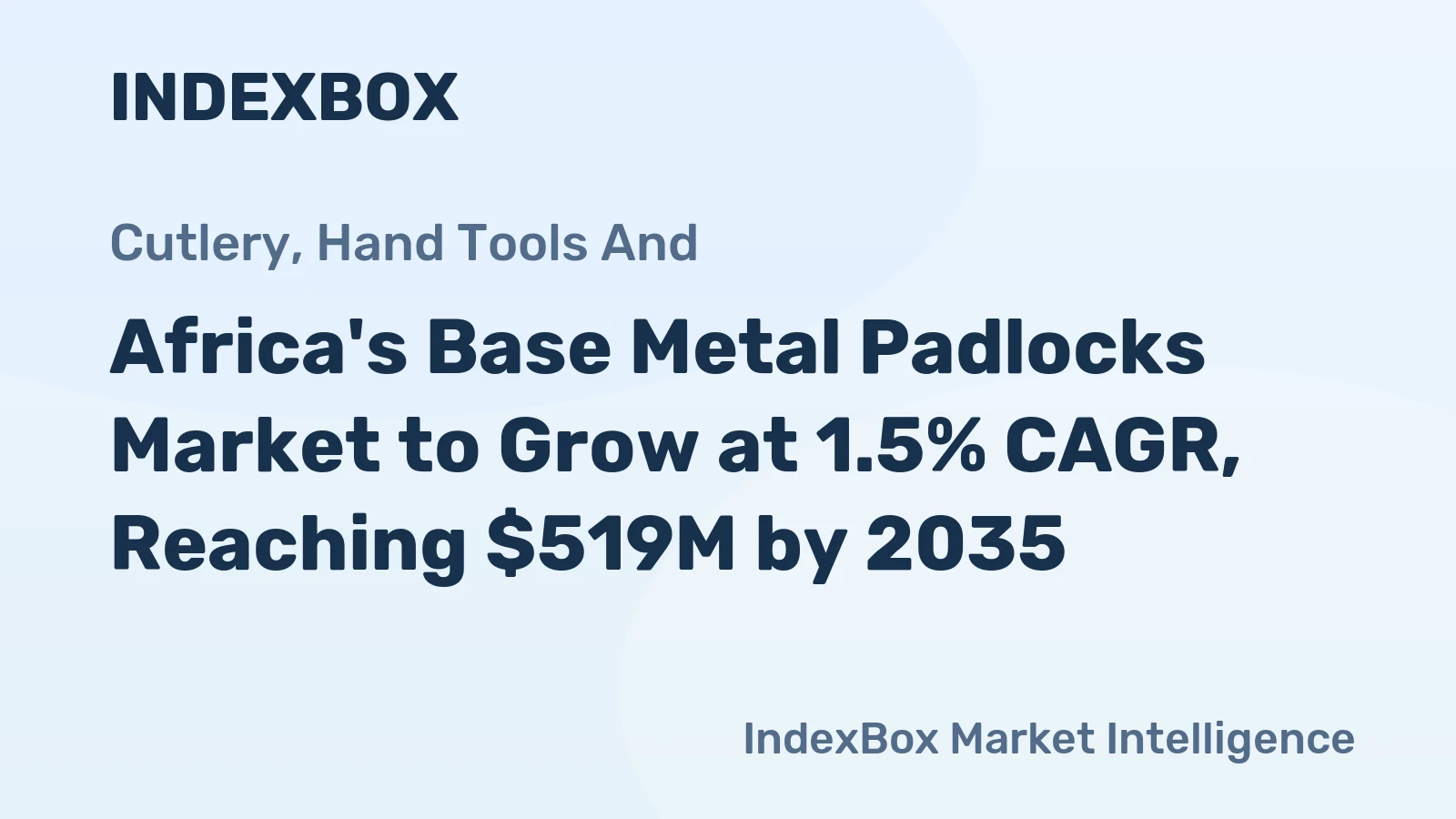Africa's Base Metal Padlocks Market to Grow at 1.5% CAGR, Reaching $519M by 2035