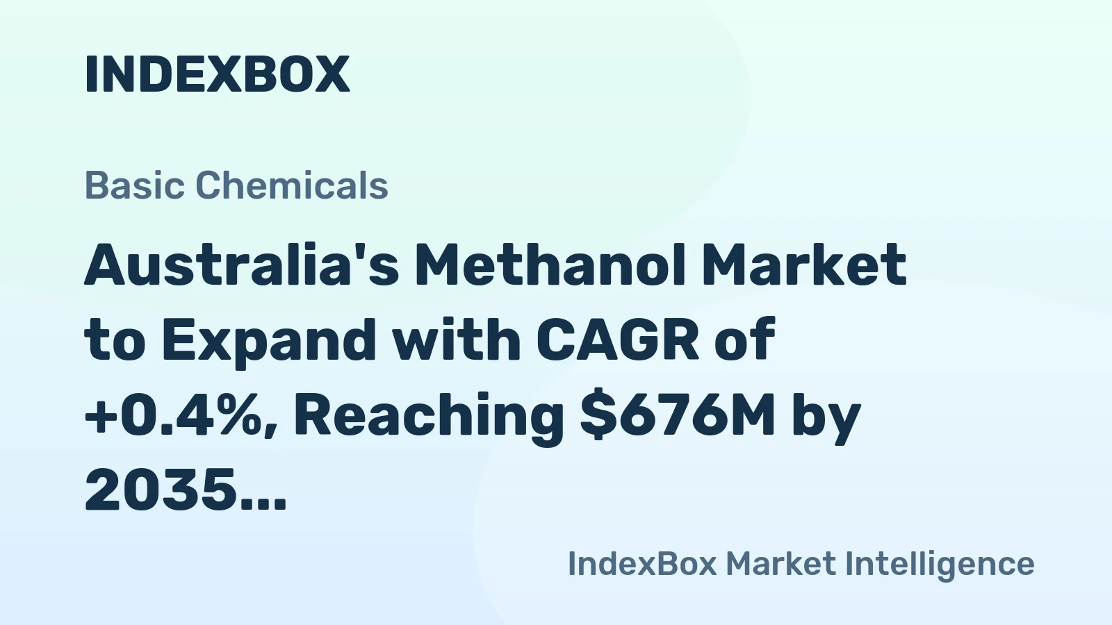 Australia's Methanol Market to Expand with CAGR of +0.4%, Reaching $676M by 2035
