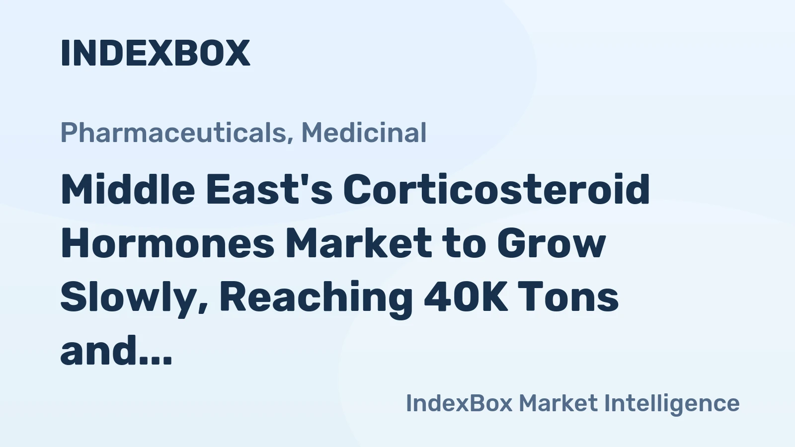Middle East's Corticosteroid Hormones Market to Grow Slowly, Reaching 40K Tons and $3.4B by 2035