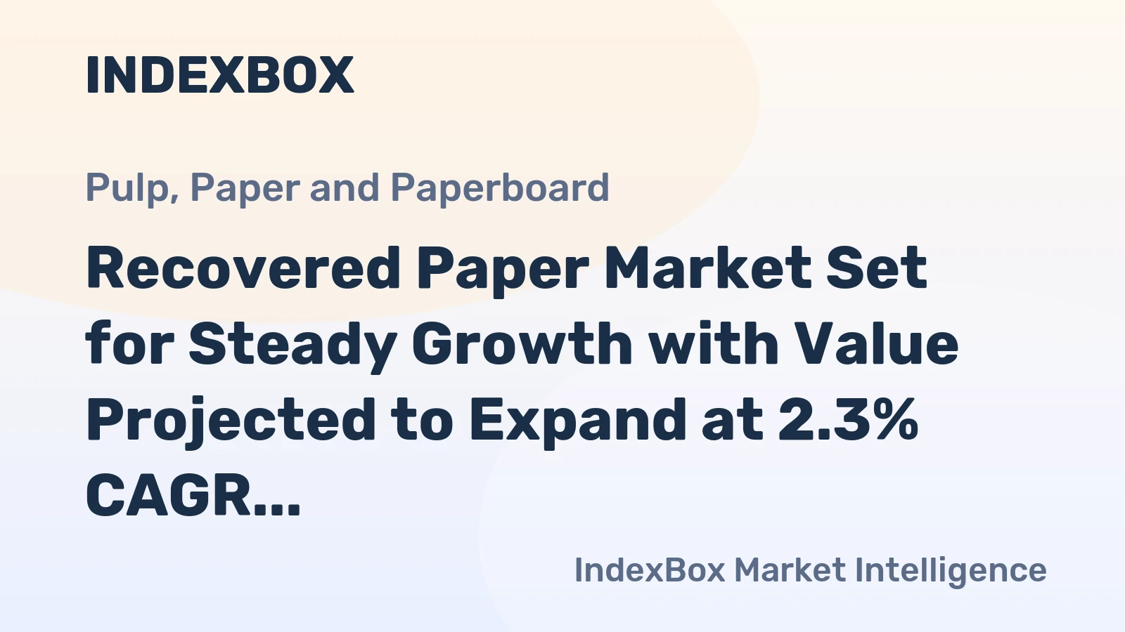 Recovered Paper Market Set for Steady Growth with Value Projected to Expand at 2.3% CAGR