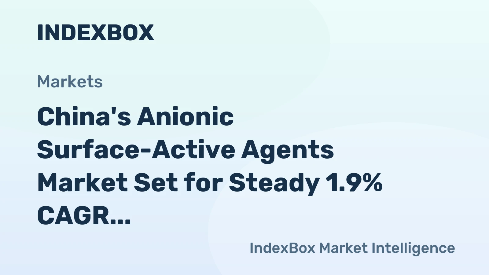 China's Anionic Surface-Active Agents Market Set for Steady 1.9% CAGR Growth Through 2035