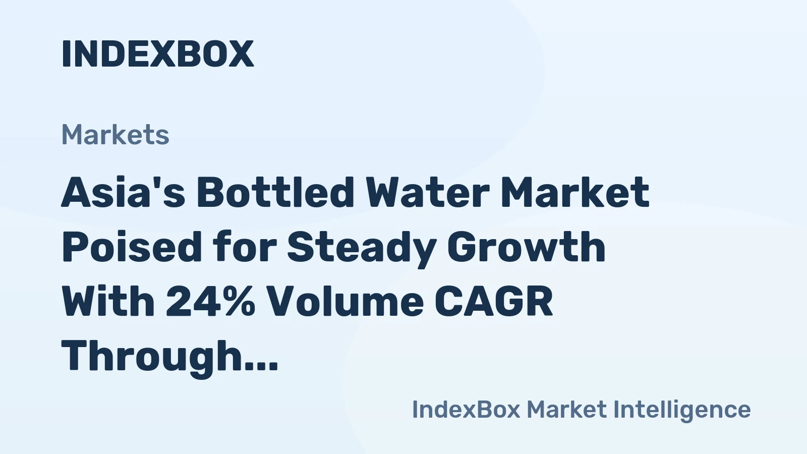 Asia's Bottled Water Market Poised for Steady Growth With 24% Volume CAGR Through 2035