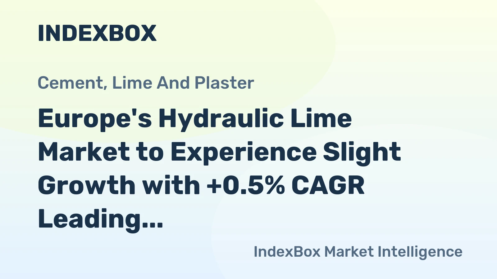 Europe's Hydraulic Lime Market to Experience Slight Growth with +0.5% CAGR Leading to 3.3M tons by 2035