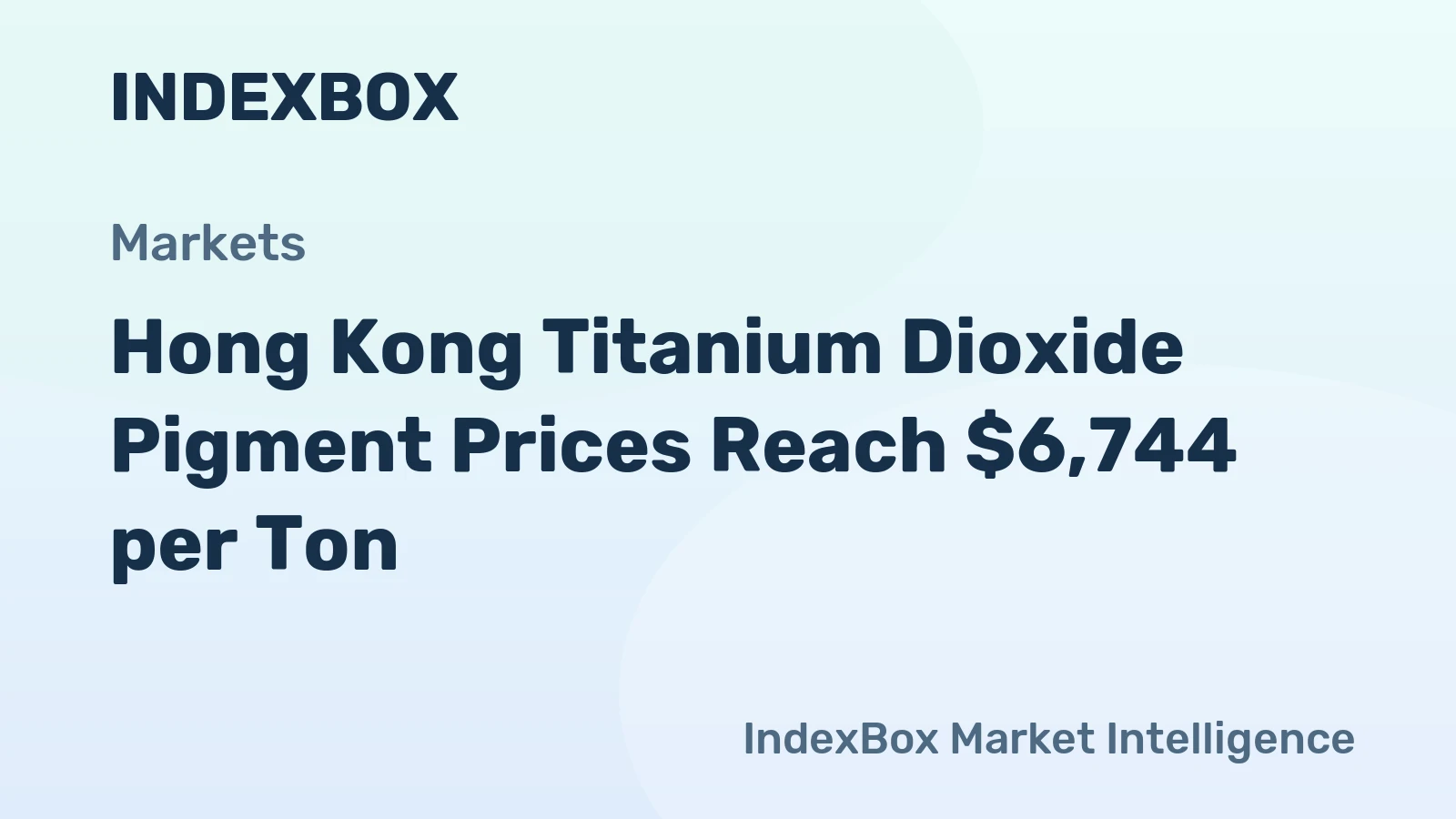 Hong Kong Titanium Dioxide Pigment Prices Reach $6,744 per Ton