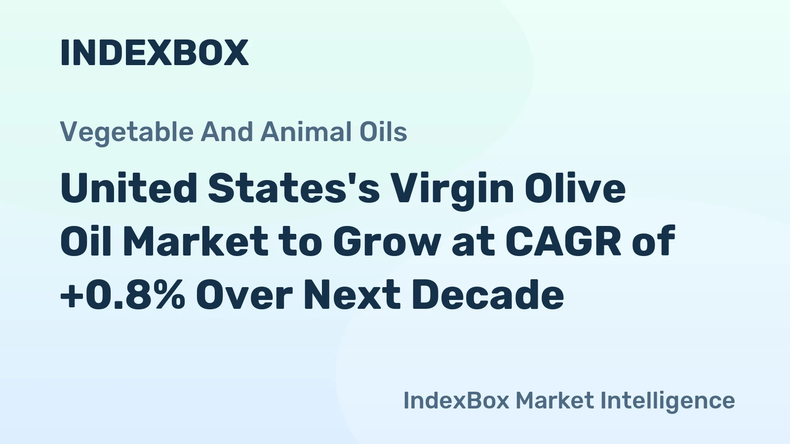 United States's Virgin Olive Oil Market to Grow at CAGR of +0.8% Over Next Decade