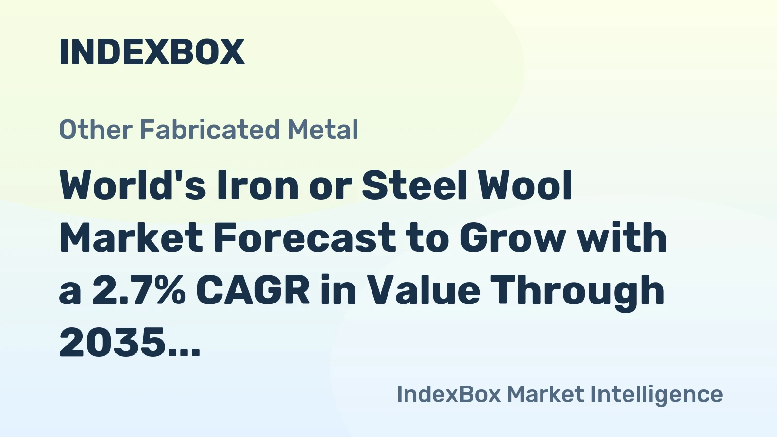 World's Iron or Steel Wool Market Forecast to Grow with a 2.7% CAGR in Value Through 2035