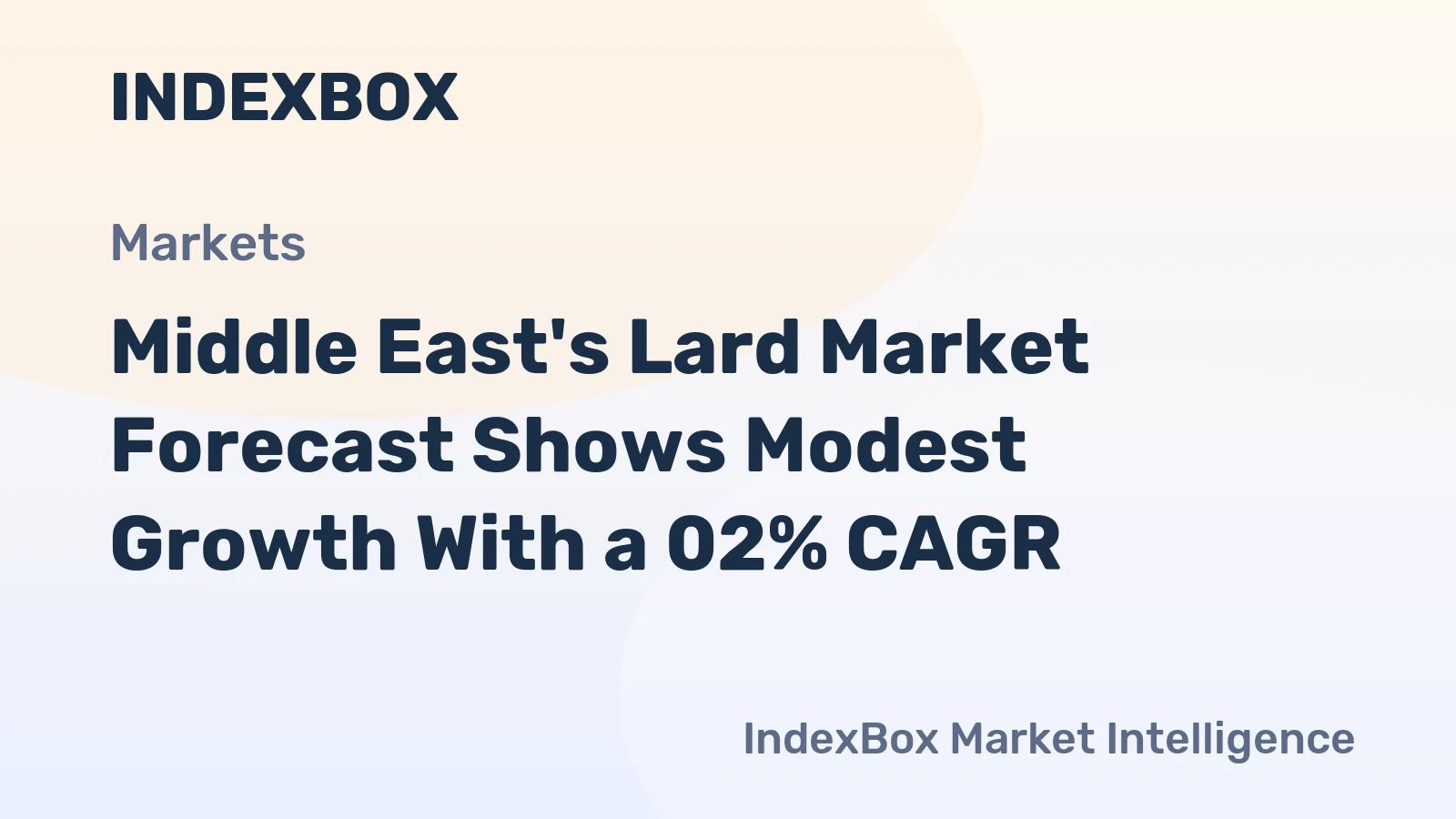 Middle East's Lard Market Forecast Shows Modest Growth With a 02% CAGR