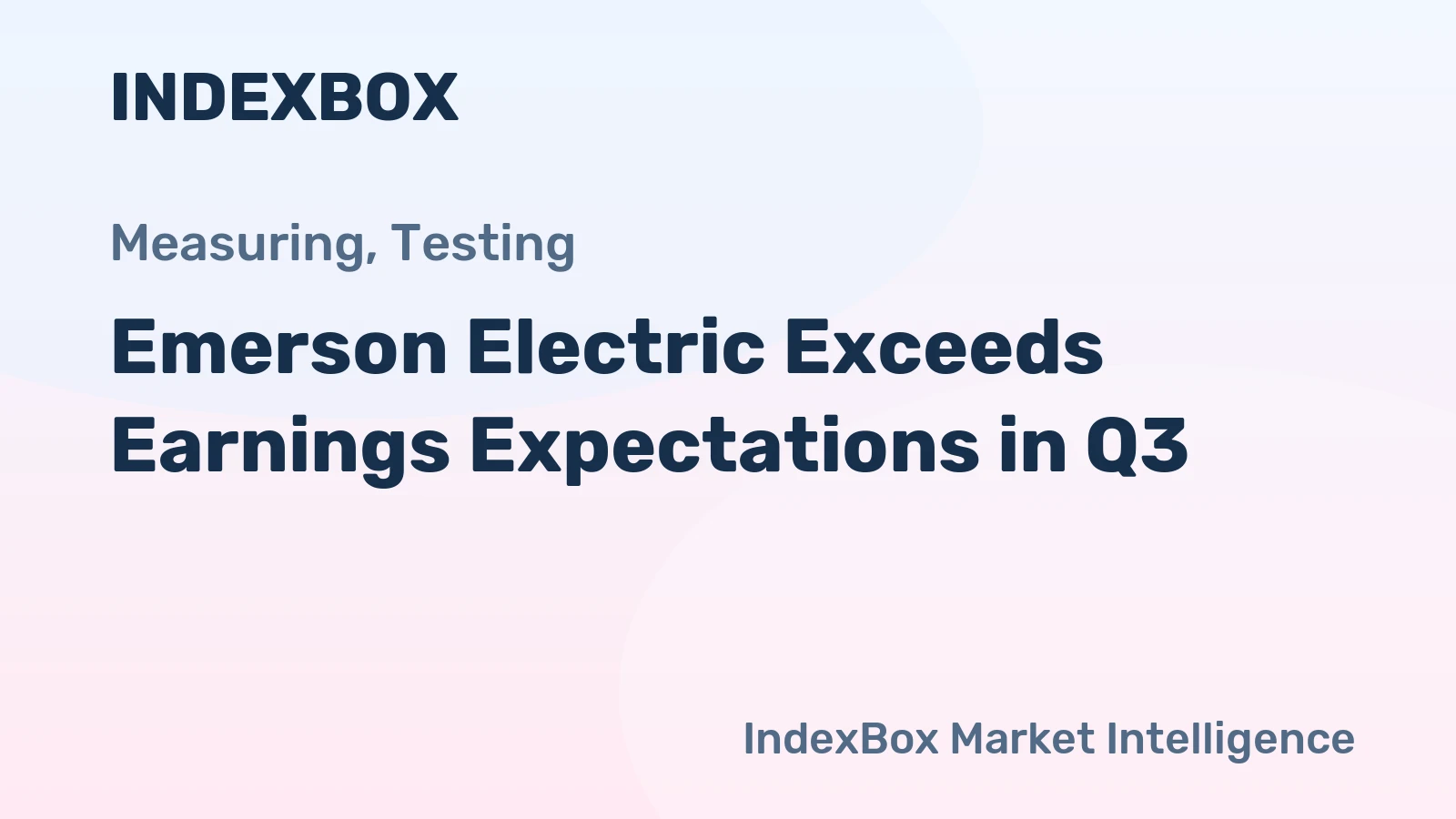Emerson Electric Exceeds Earnings Expectations in Q3