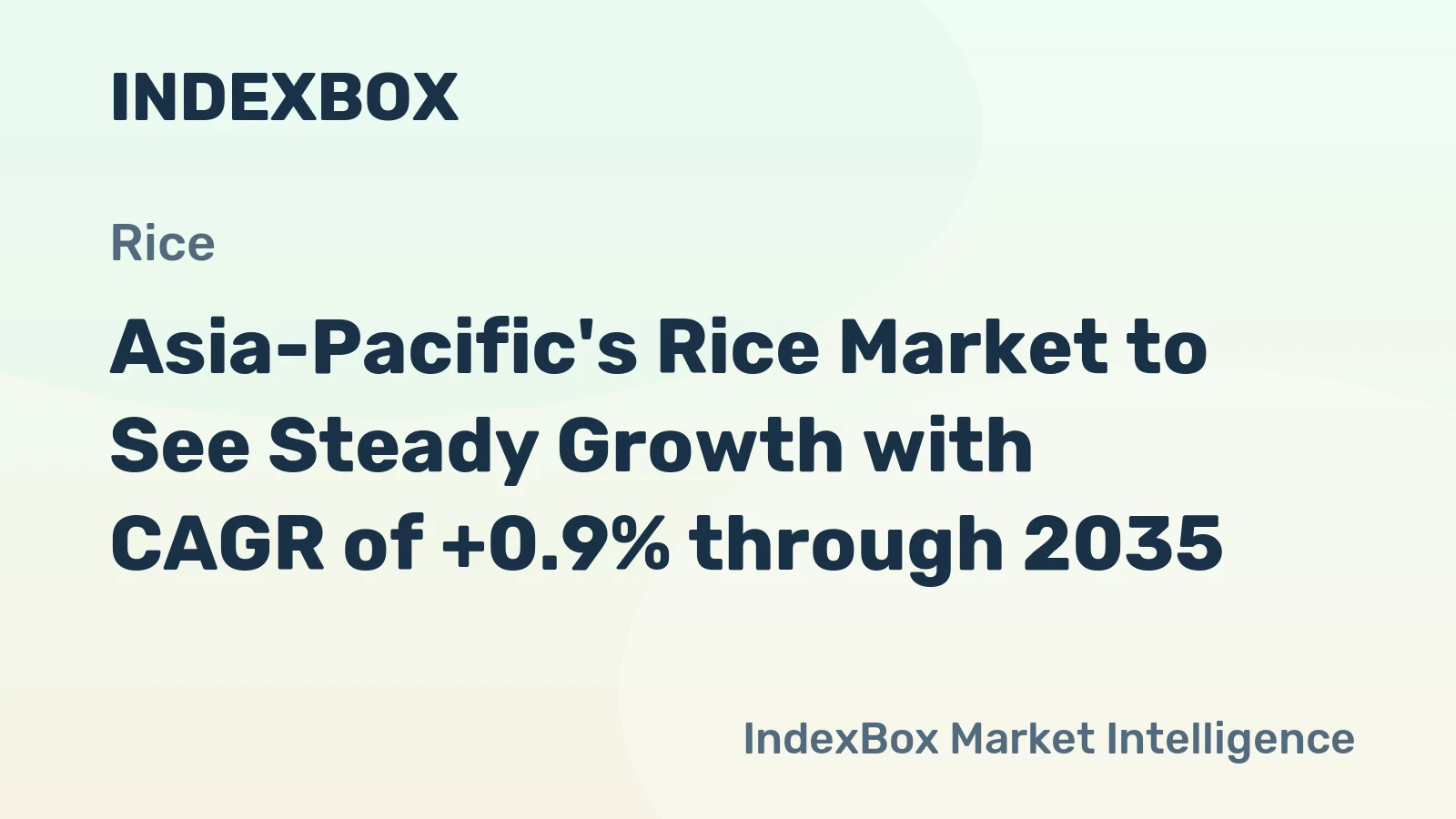 Asia-Pacific's Rice Market to See Steady Growth with CAGR of +0.9% through 2035