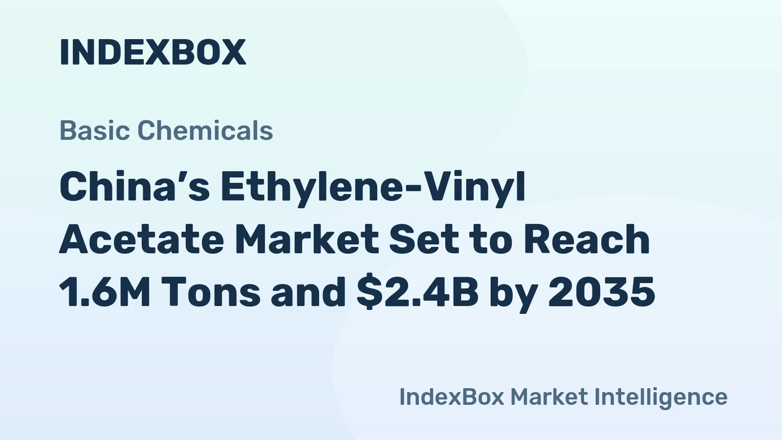 China’s Ethylene-Vinyl Acetate Market Set to Reach 1.6M Tons and $2.4B by 2035