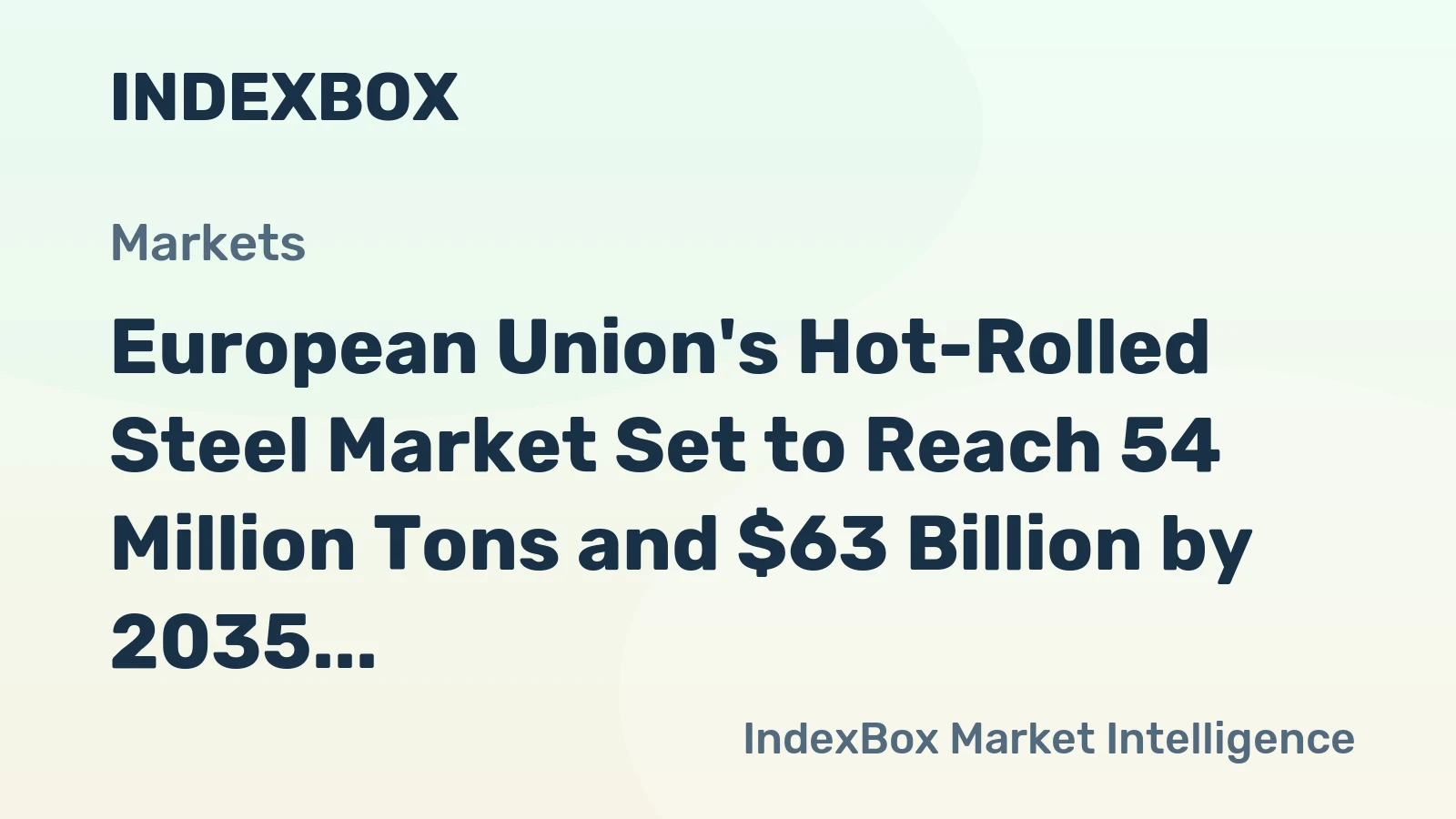European Union's Hot-Rolled Steel Market Set to Reach 54 Million Tons and $63 Billion by 2035