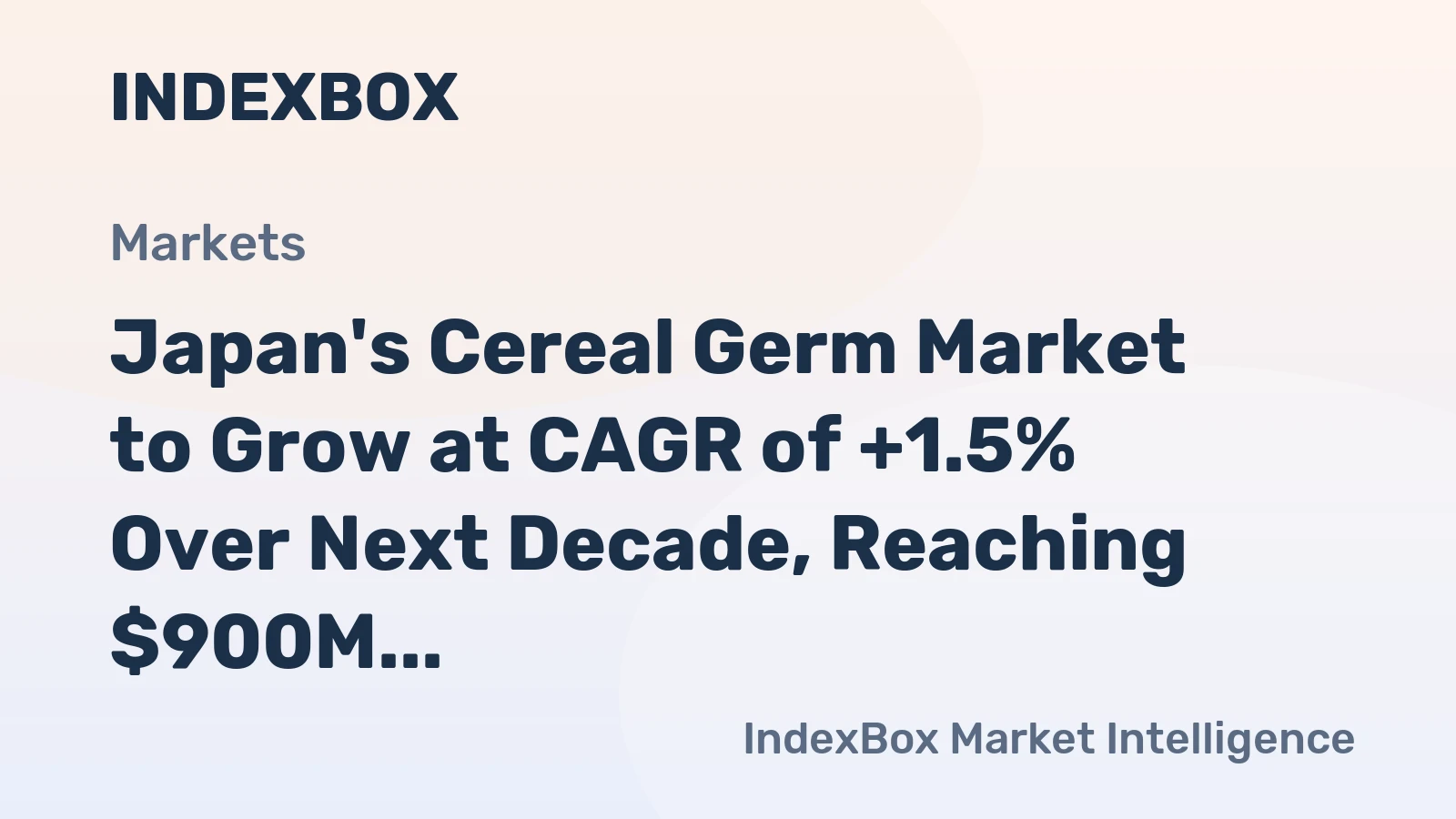 Japan's Cereal Germ Market to Grow at CAGR of +1.5% Over Next Decade, Reaching $900M by 2035