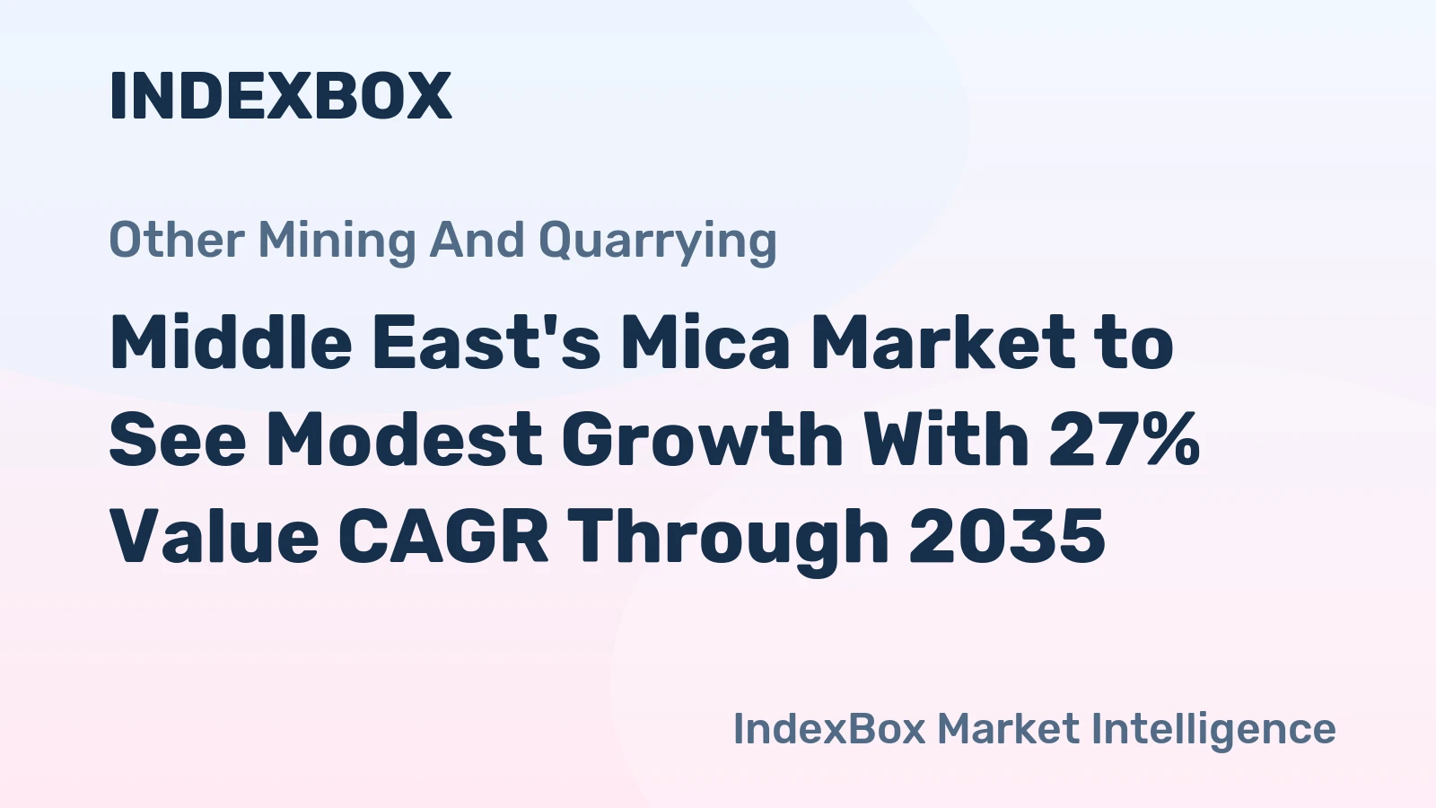 Middle East's Mica Market to See Modest Growth With 27% Value CAGR Through 2035
