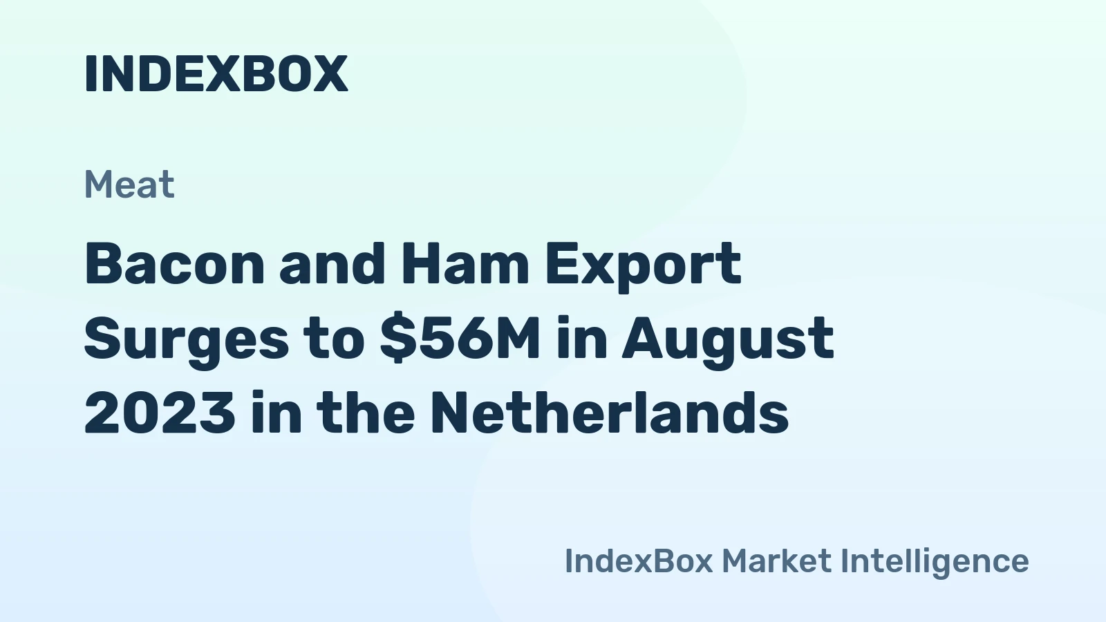 Bacon and Ham Export Surges to $56M in August 2023 in the Netherlands