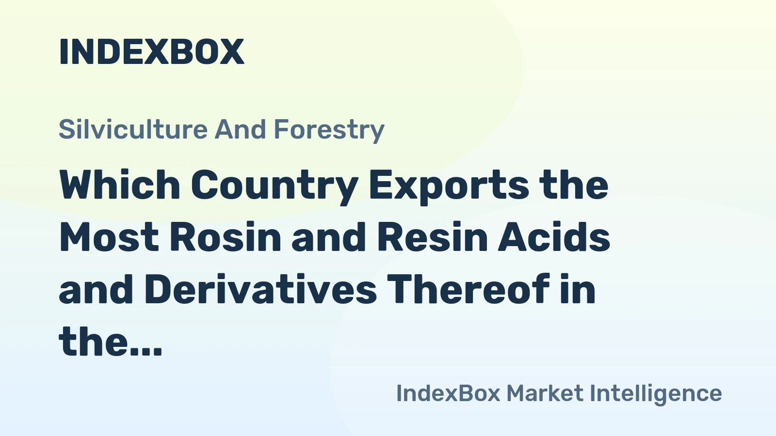Which Country Exports the Most Rosin and Resin Acids and Derivatives Thereof in the World?