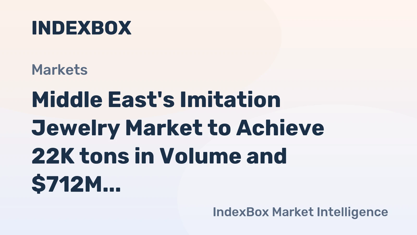 Middle East's Imitation Jewelry Market to Achieve 22K tons in Volume and $712M in Value by 2035
