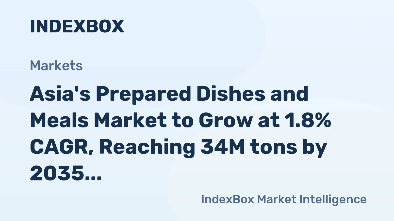 Asia's Prepared Dishes and Meals Market to Grow at 1.8% CAGR, Reaching 34M tons by 2035