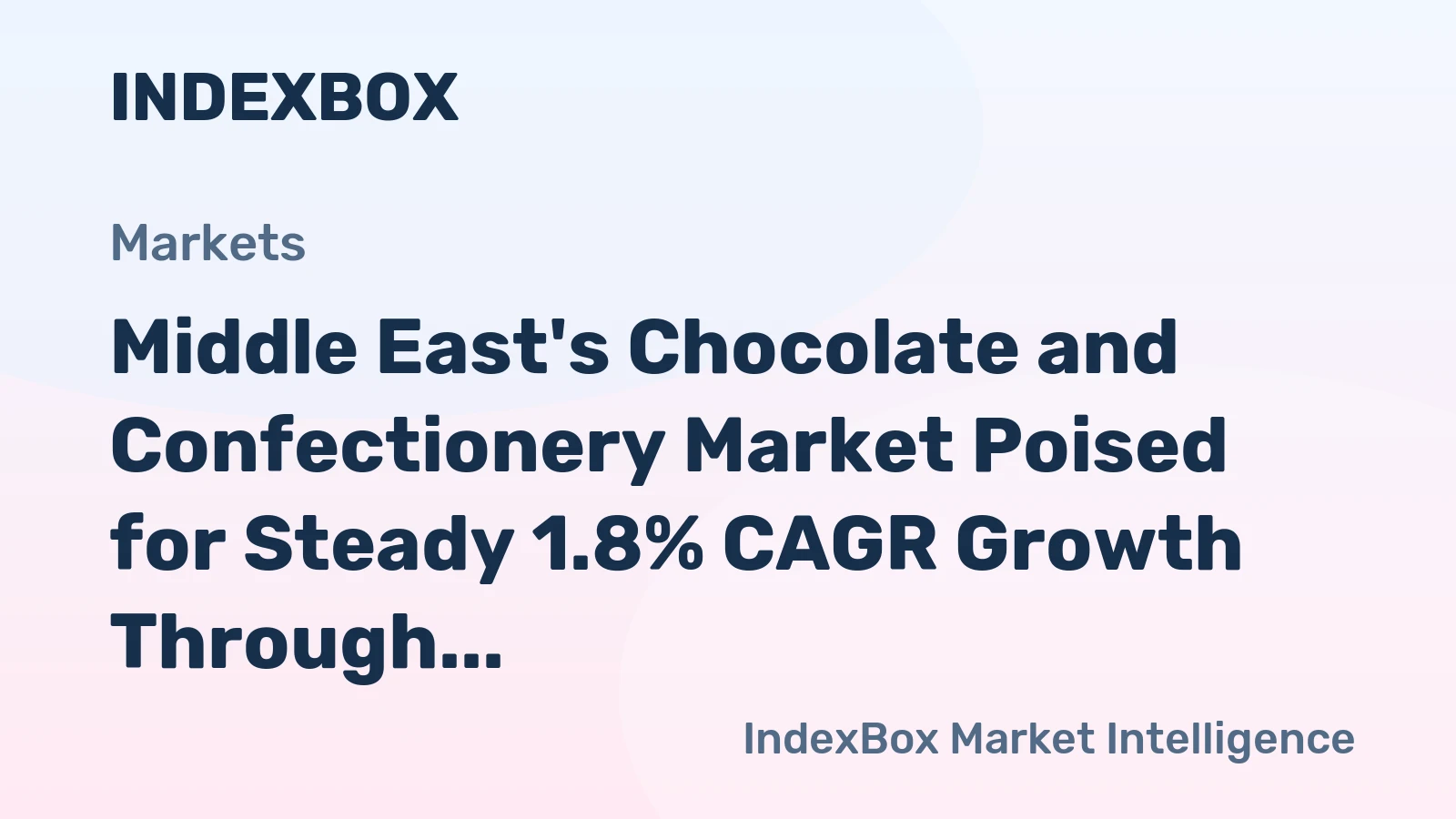 Middle East's Chocolate and Confectionery Market Poised for Steady 1.8% CAGR Growth Through 2035